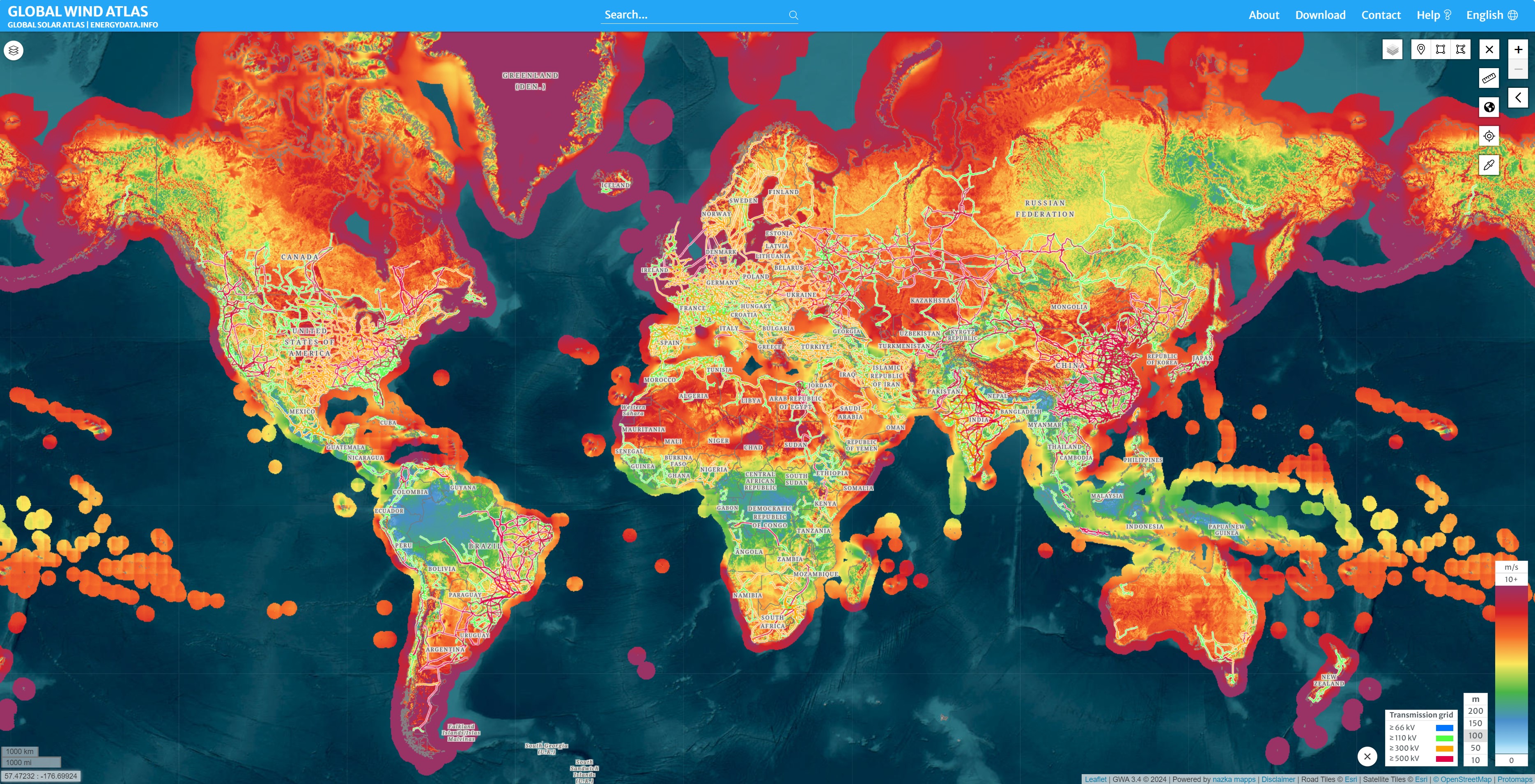 Global Wind Atlas 3.4 released